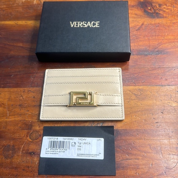Versace | Bags | Versace Card Wallet In The Color Sand | Poshmark